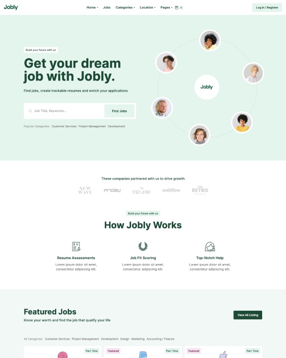Job Hiring Board Webflow Template Jobly | FlowRadar
