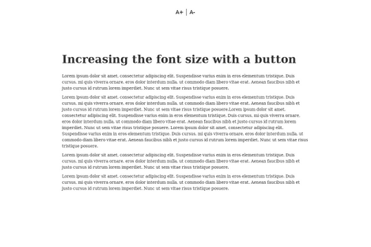 Change Font Size on Click Webflow Cloneable