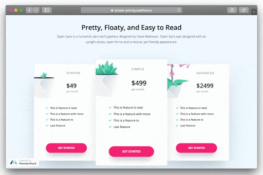 Three Tier Pricing Table Webflow Cloneable
