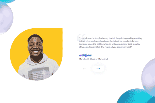 Full Section Testimonial Slider Webflow Cloneable