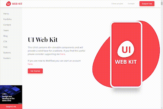 UI Web Kit Webflow Cloneable