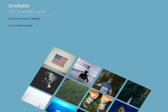 3D Isometric Scrollable CMS Grid Webflow Cloneable