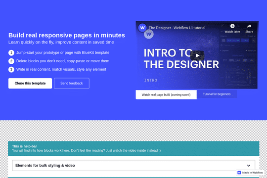 Wireframe UI Kit Webflow Cloneable