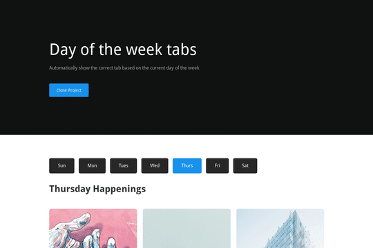 Day of Week Tab Webflow Cloneable