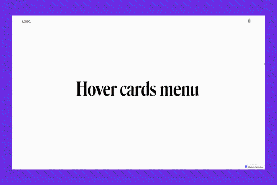 Hover Cards Interaction Menu Webflow Cloneable