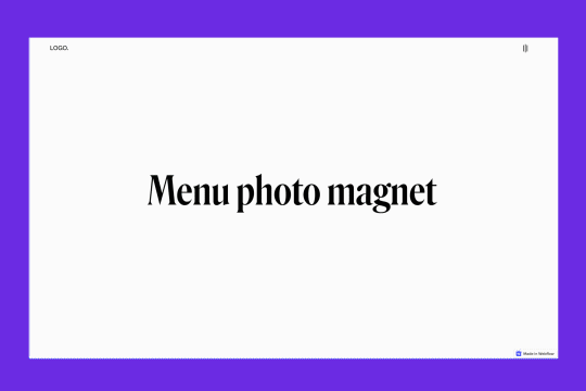 Photo Magnet Menu Navbar Webflow Cloneable