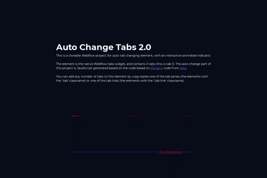 Auto Timed Changing Tabs Webflow Cloneable