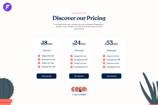 Pricing Table Component Webflow Cloneable