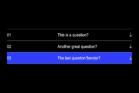 Accordion Hover Highlight Webflow Cloneable