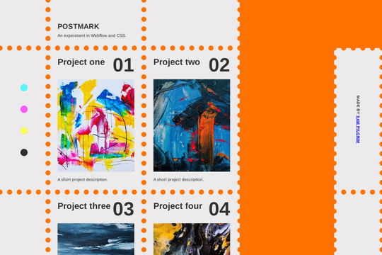 Postage Stamps CMS Grid Webflow Cloneable