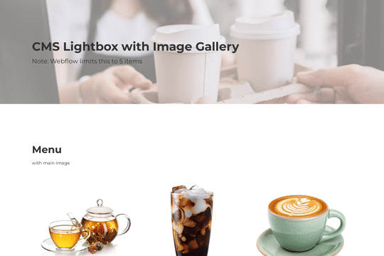 Lightbox CMS for Images Webflow Cloneable