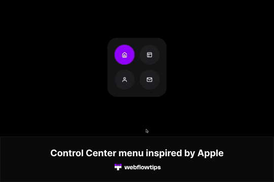 Control Center Animation Webflow Cloneable