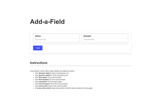 Add Remove Form Field Webflow Cloneable