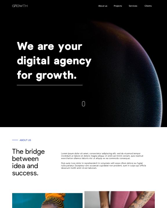One Page Digital Agency Webflow Template Growth Creative | FlowRadar
