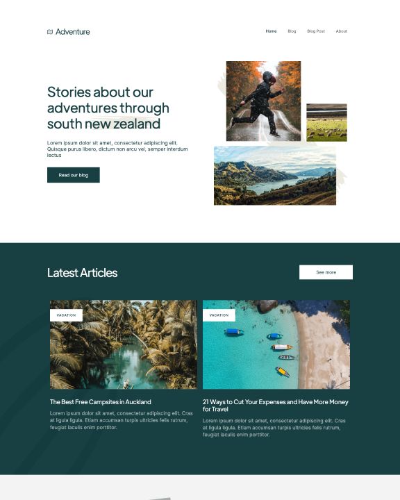 Travel Blog Webflow Template Adventure | FlowRadar