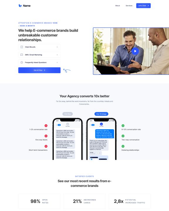 Ecommerce Marketing Service Webflow Template Students v0 | FlowRadar