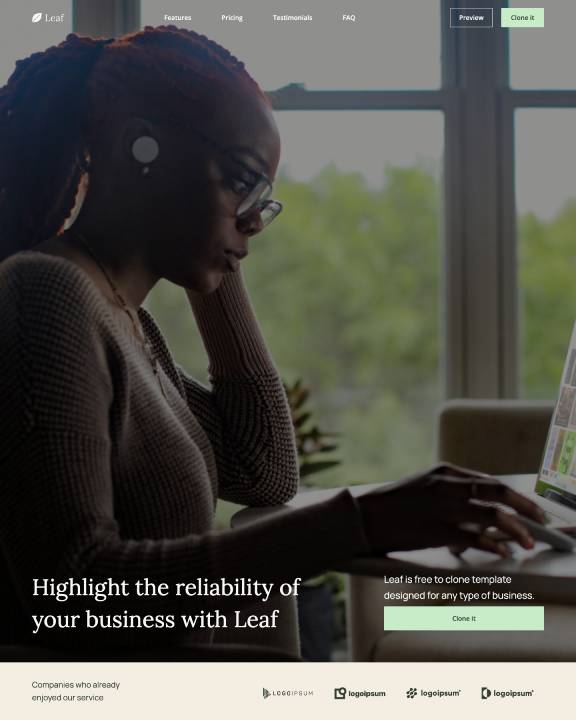 Saas Startup Webflow Template Leaf Flowradar