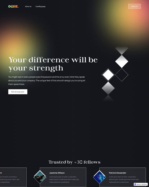 Designer Portfolio Webflow Template Oghe | FlowRadar