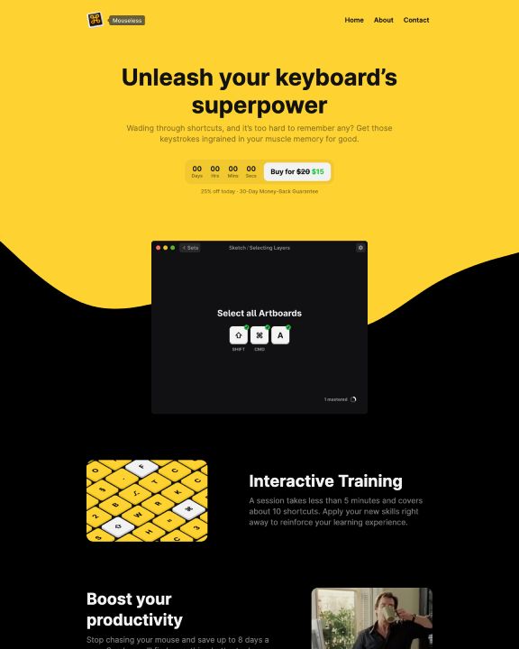 Keyboard Shortcuts App Webflow Template Mouseless | FlowRadar