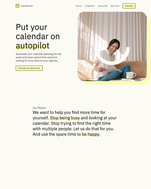 Calendar App Webflow Template Calendoscope | FlowRadar