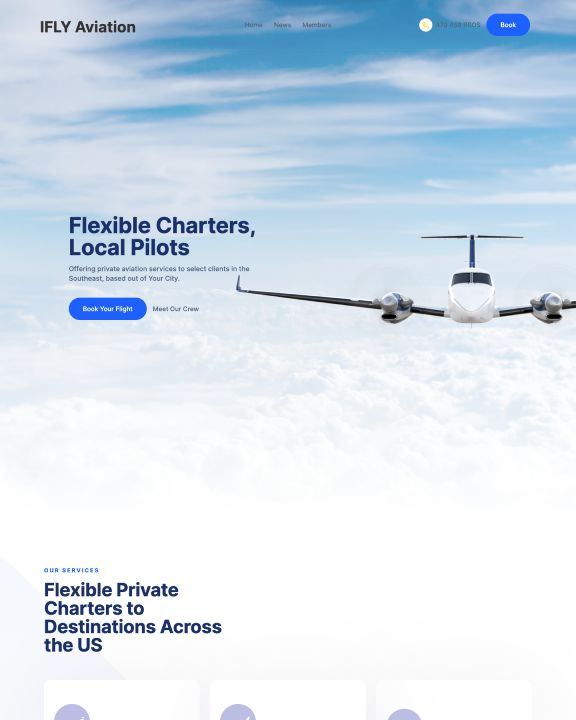 Airplane Chartering Webflow Template Aviation | FlowRadar