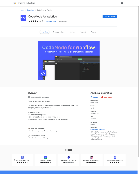 CodeMode + Webflow Integrations Tutorials