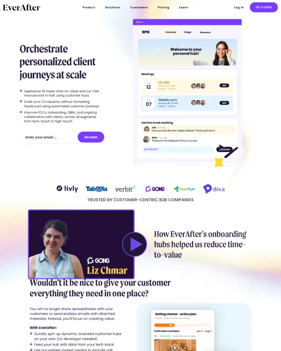 Customer Experience Tool Webflow Site Inspiration - Everafter.ai