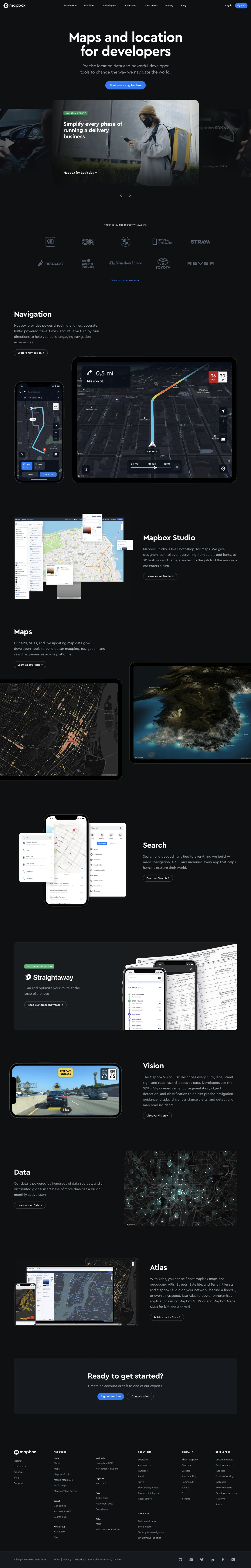 Map Development Toolkit Webflow Site Inspiration - Mapbox.com