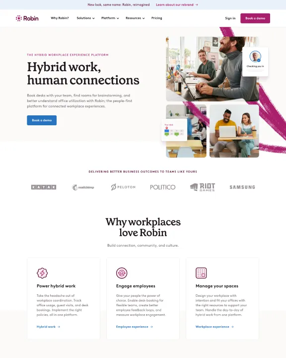 Office Utilization Webflow Site Inspiration - Robinpowered.com