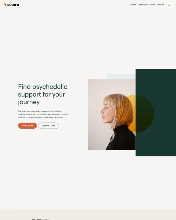 Psychedelic Experience Support Webflow Site Inspiration - Nectara.co