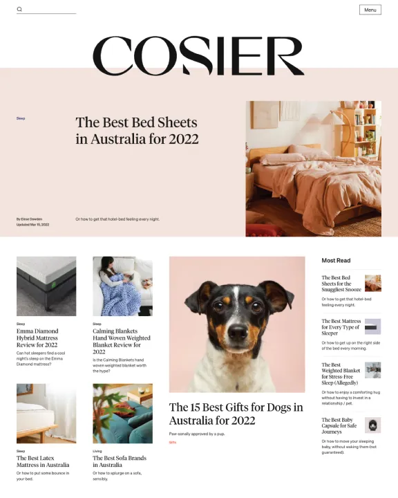Review Blog Webflow Site Inspiration - Cosier.co