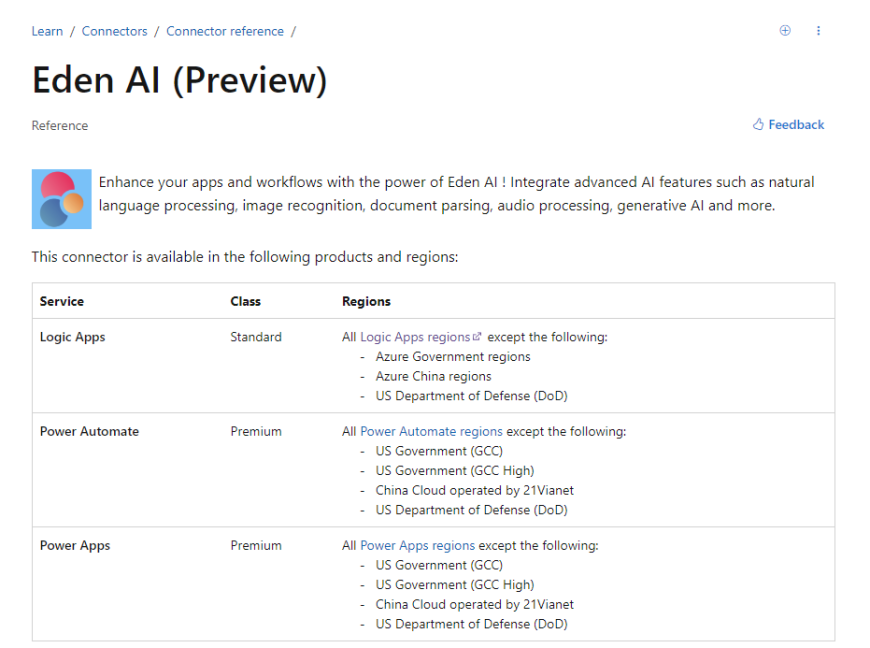 Eden AI | Microsoft Power Platform automations and AI