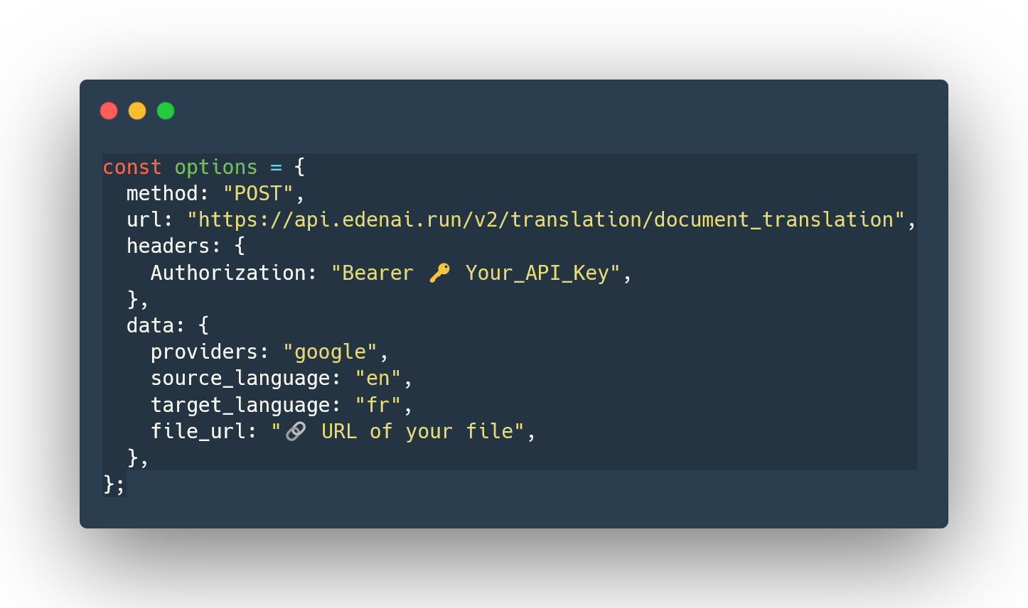 How to translate a document with JavaScript?