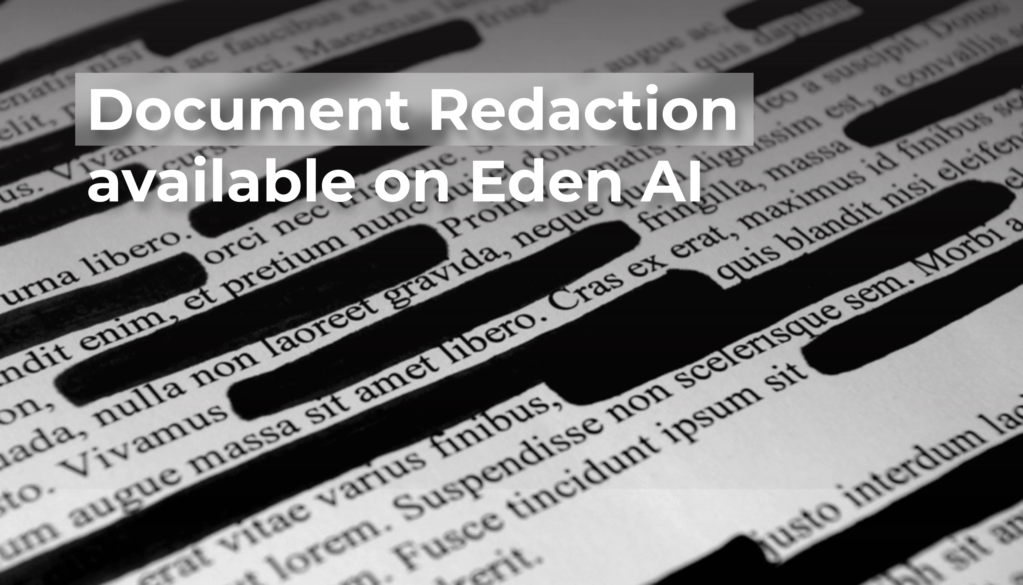 Document Redaction API available | Eden AI