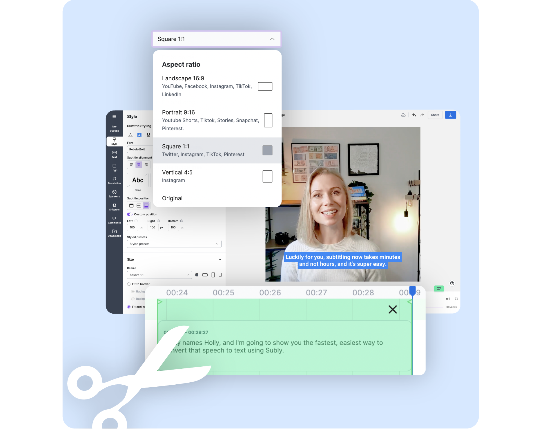 Subtitle Editor - Edit Subtitles & Captions Online - Subly