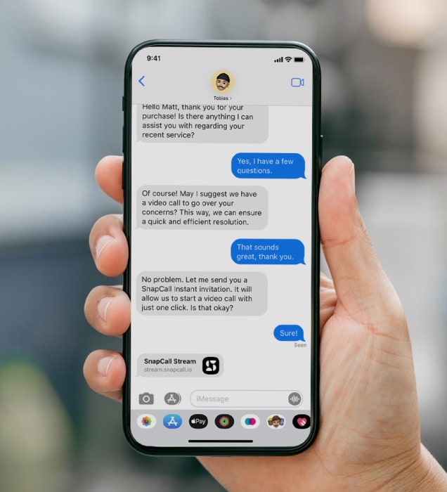 SnapCall Instant · Video Call: Connect with customers in real-time