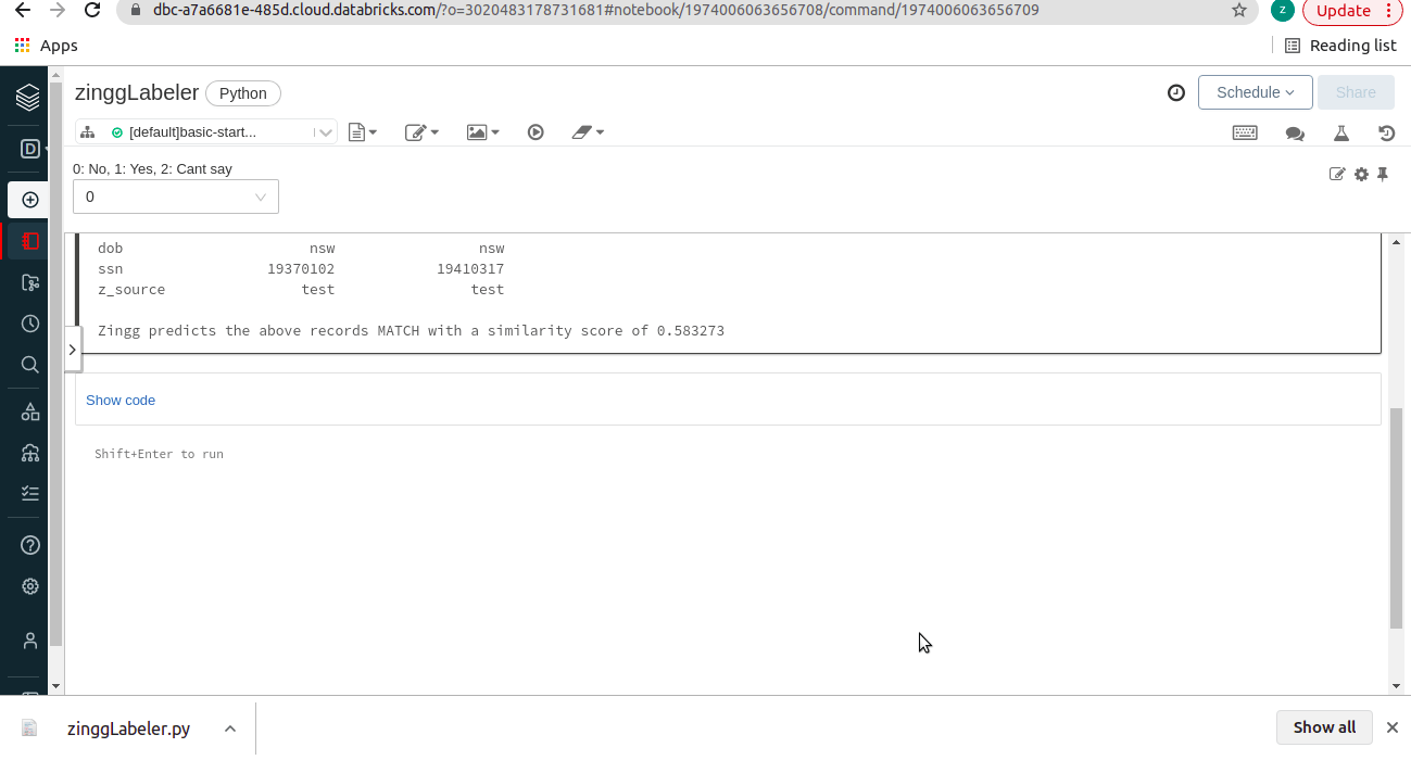 Zingg entity resolution documentation