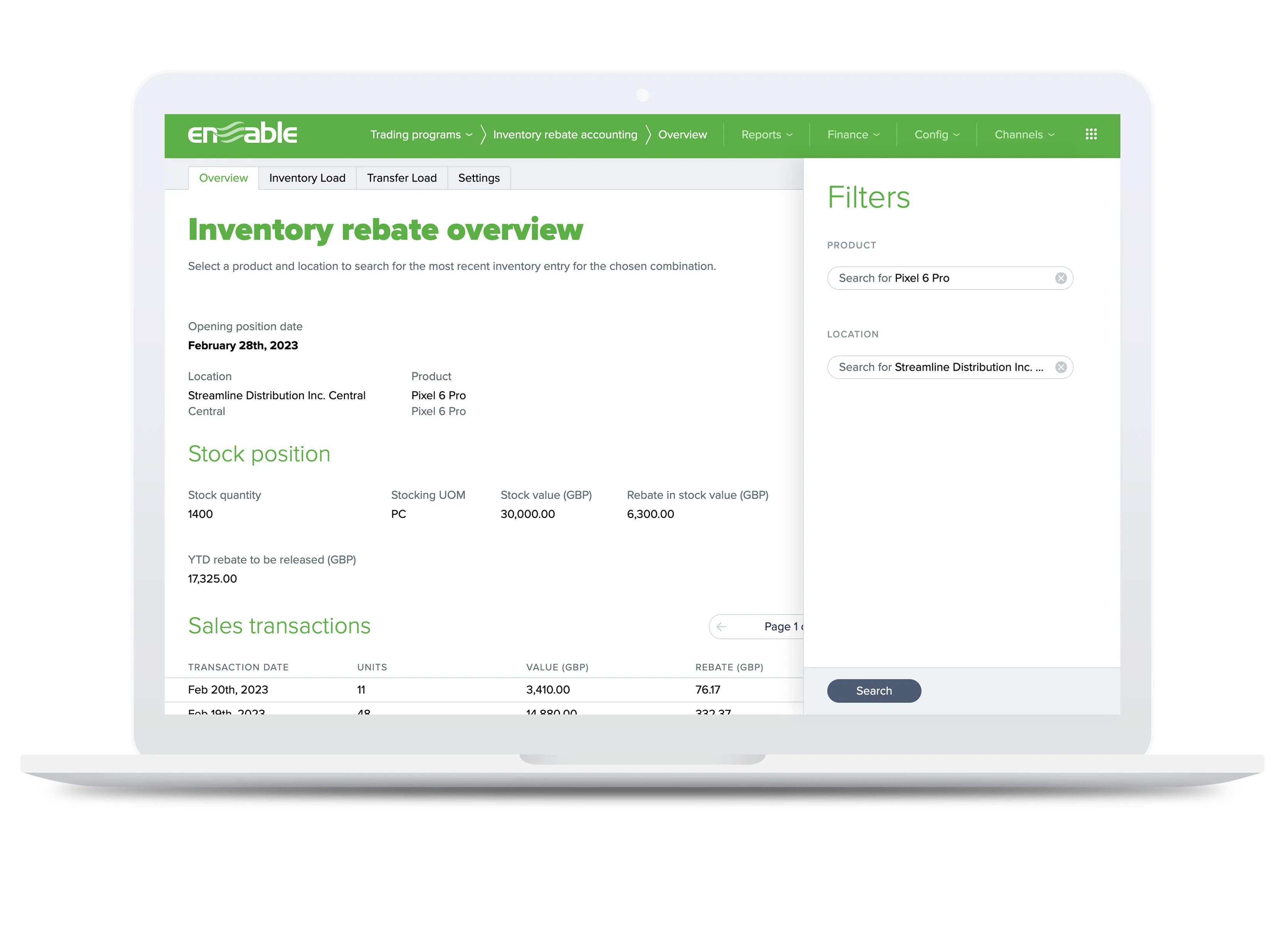 Inventory Rebate Accounting
