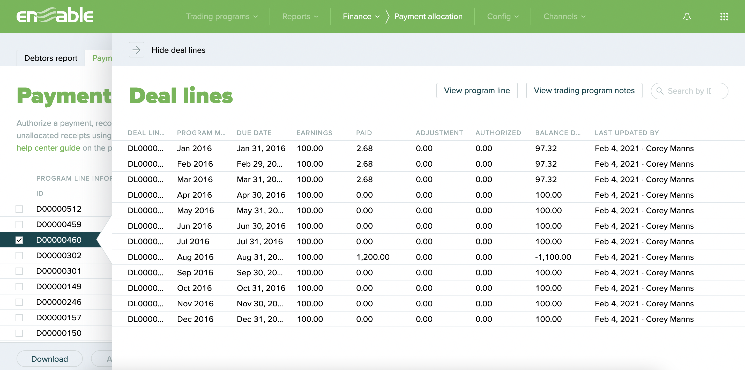 Generate a payment allocation report | Enable help center