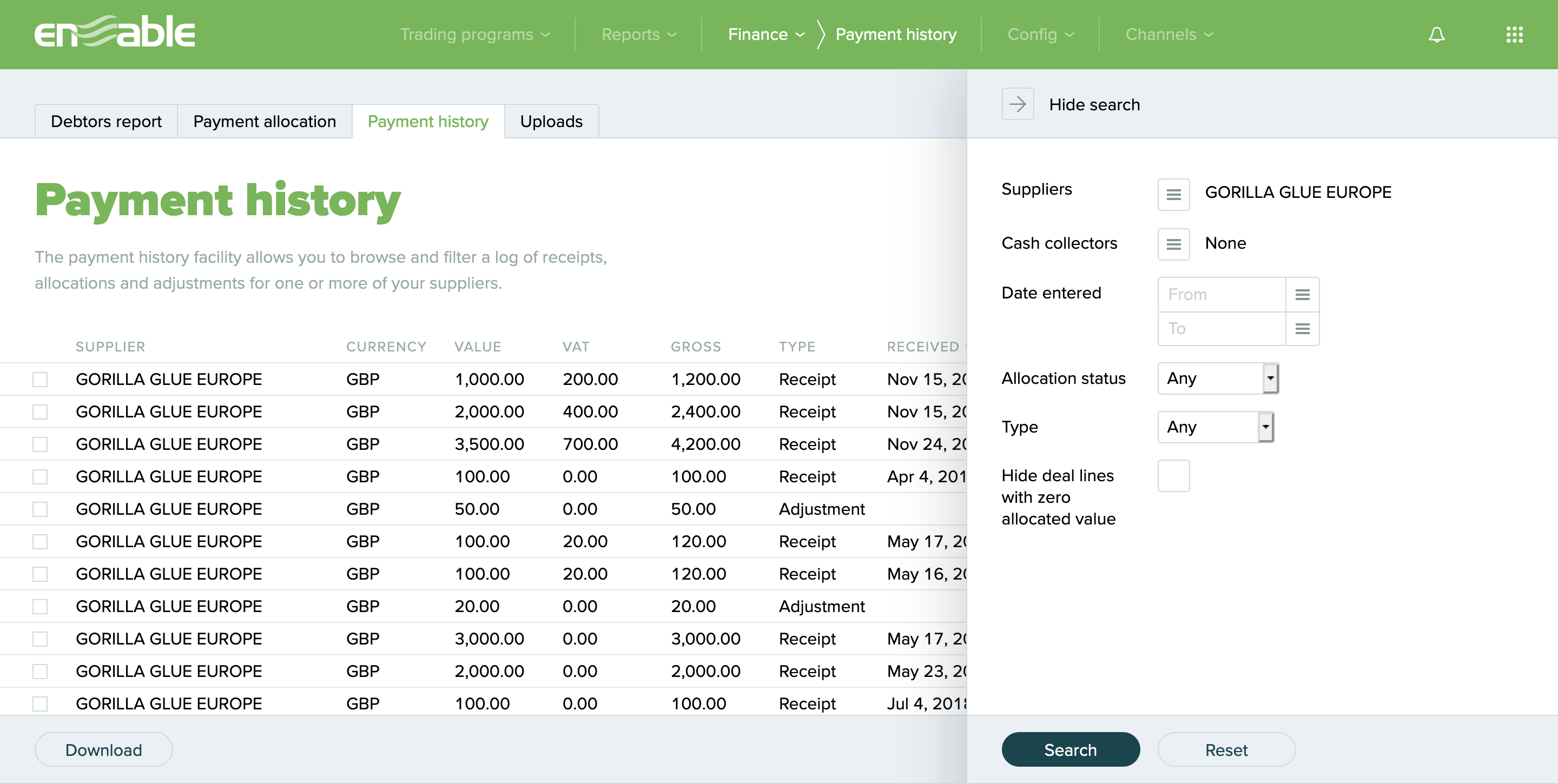 Generate A Payment History Report Enable Help Center