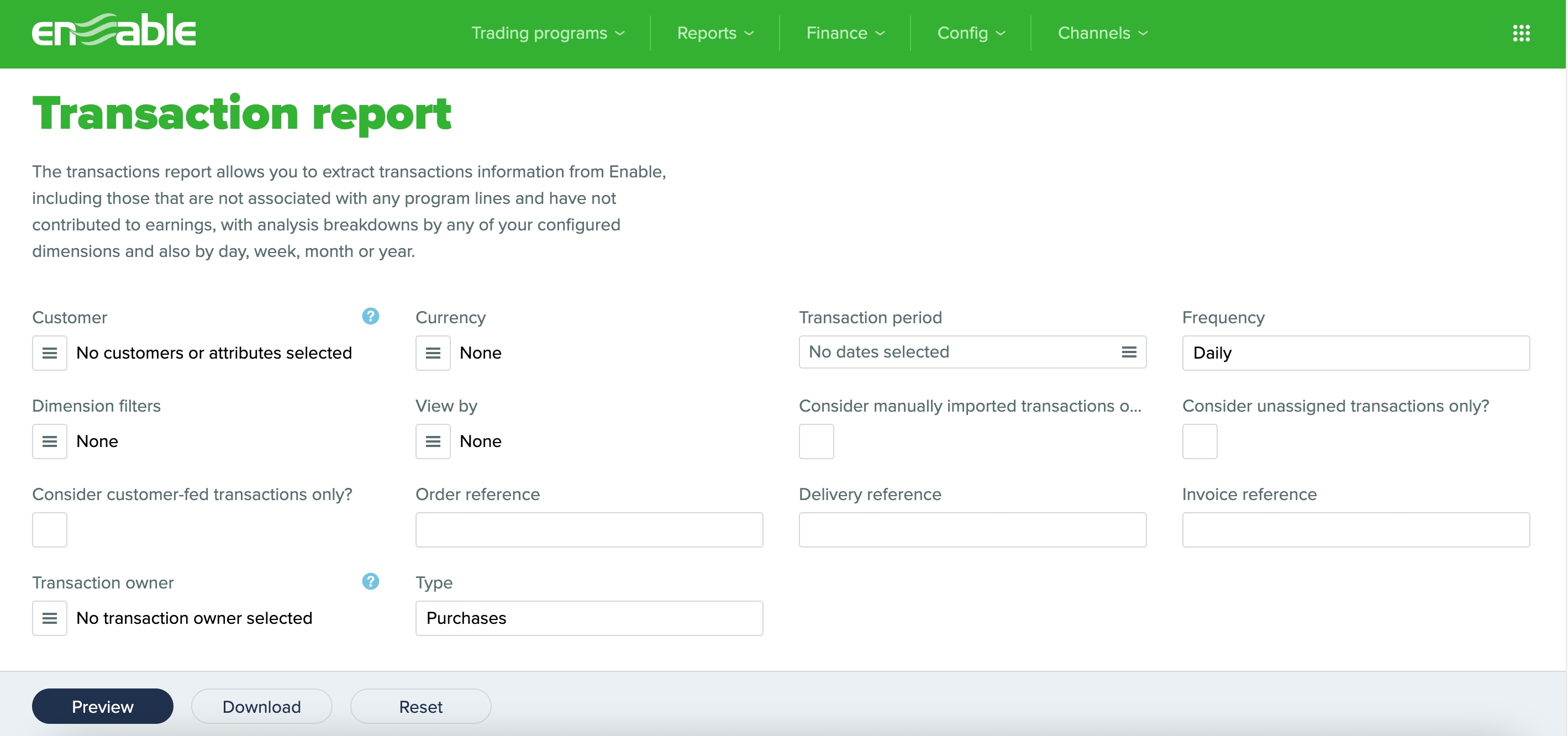 SPA transactions report | Enable help center