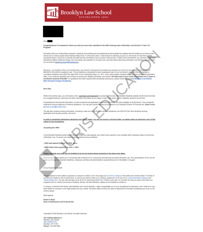 Acceptance Letters | Juris Education
