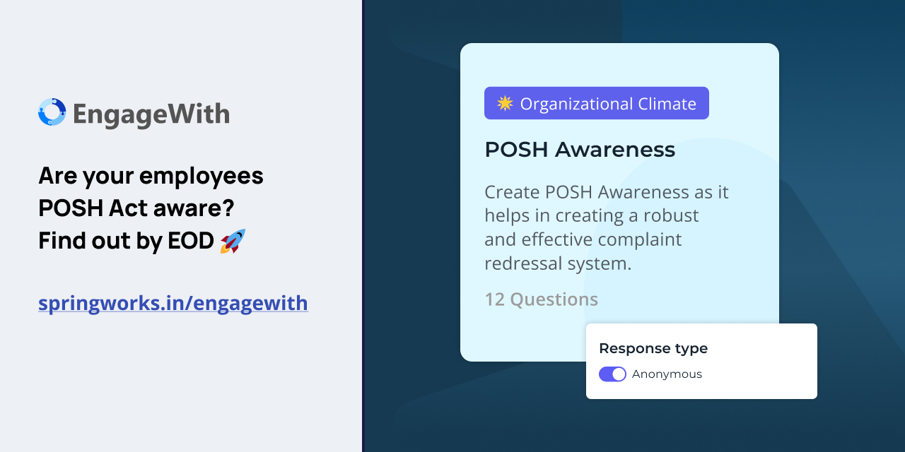 POSH Act Awareness Pulse Survey | EngageWith