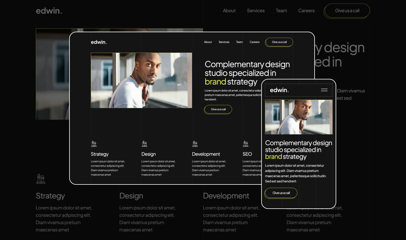 Edwin case study | Milo Webflow Template