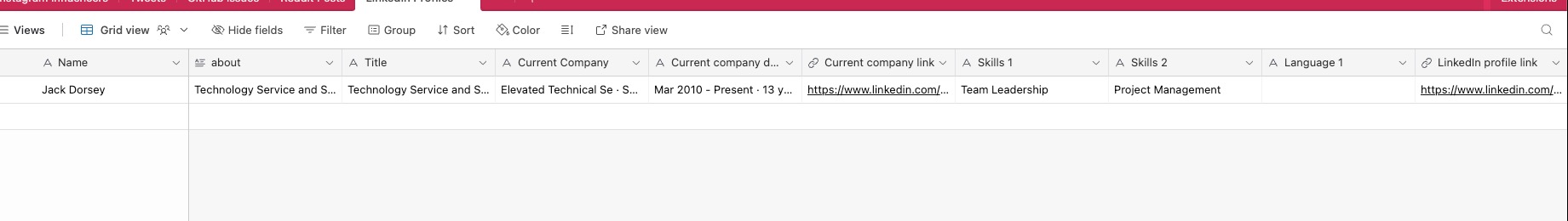 Sync LinkedIn Profiles to Airtable Instantly | Bardeen Integration