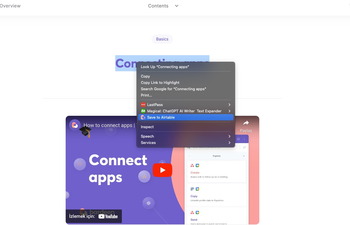 Instantly Capture Web Text to Airtable with Right-Click | Bardeen
