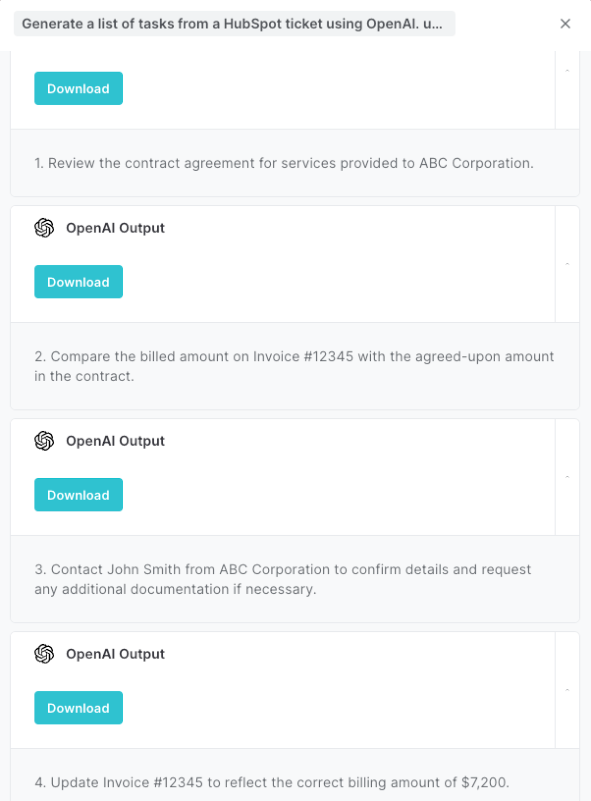 Extract Actionable Tasks from HubSpot Tickets with OpenAI