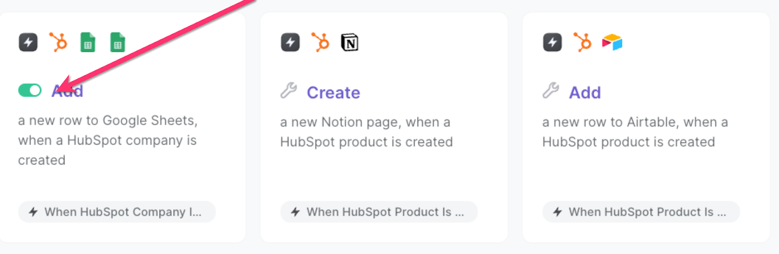 Add a new row to Google Sheets, when a HubSpot company is created