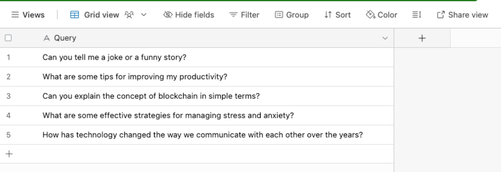 Get a list of prompts from Airtable and answer them with OpenAI