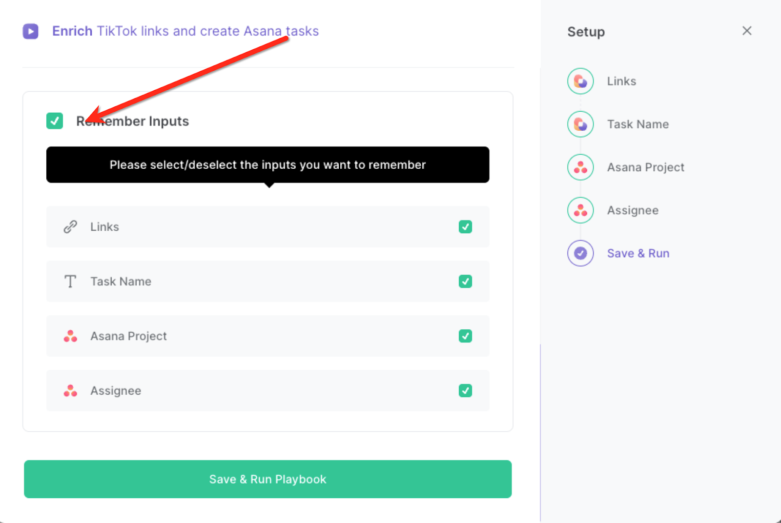 Enrich TikTok links and create Asana tasks